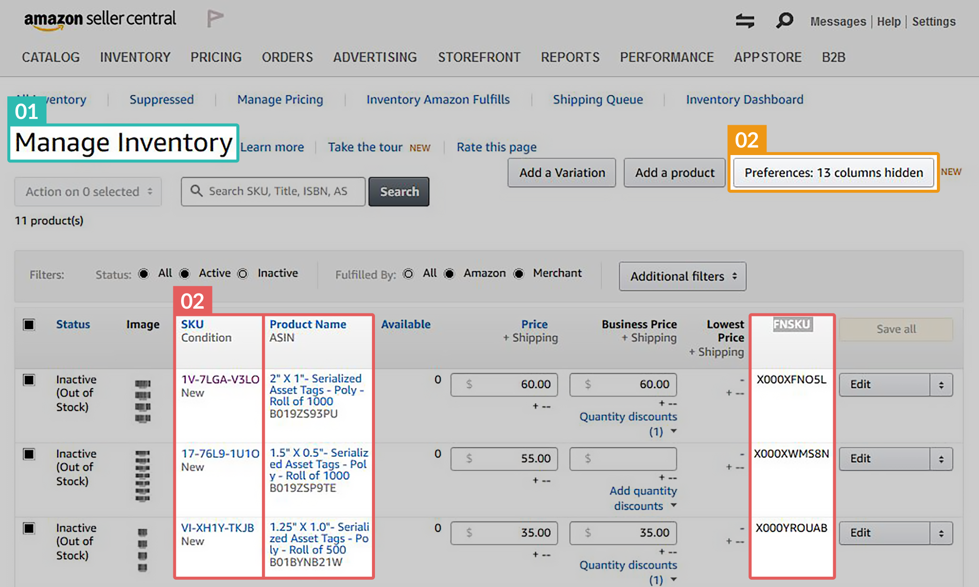 Order Printed Barcodes Online - Amazon FNSKU