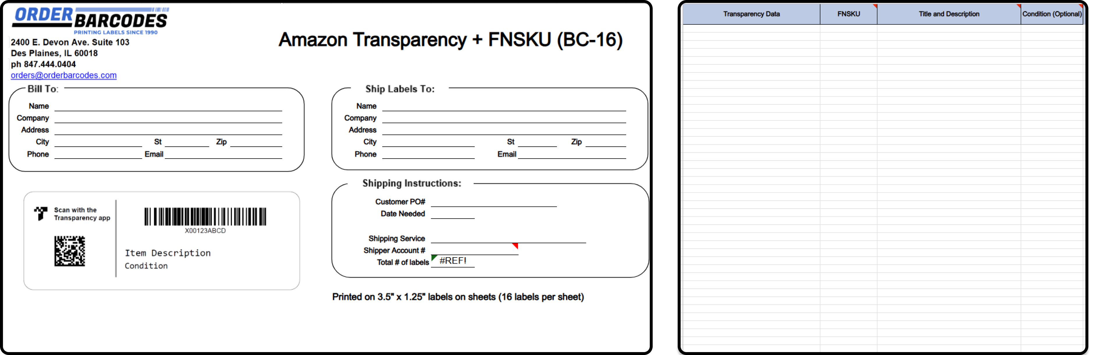 Order Printed Barcodes Online - Amazon FNSKU
